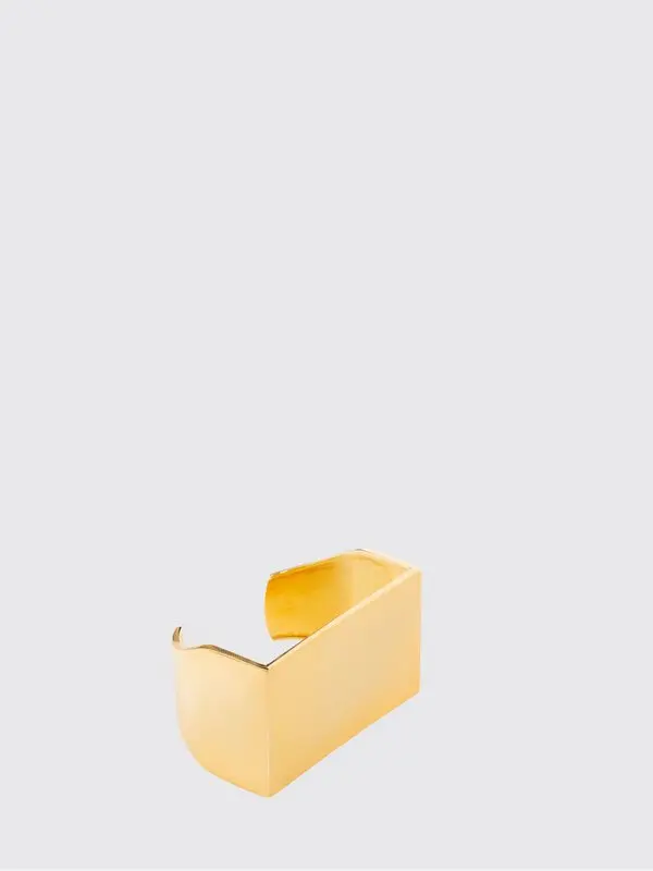 Federica Tosi Lily Rectangular Design Brass Cuff Bangle - Yellow