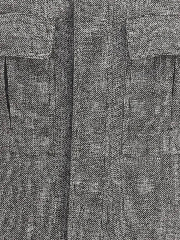 Zegna Lightweight Linen Cashmere Jacket With High Neck