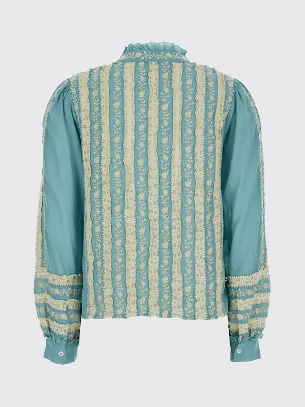 Sea Kirsten High Neck Floral Print Cotton Shirt