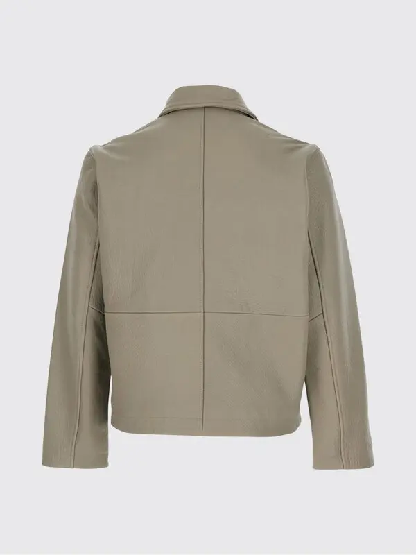 SUNFLOWER Leather Shirt Jacket With Zip Closure