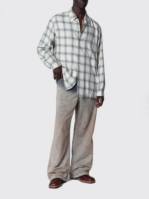 Our Legacy Rig Chino Wide-leg Jeans With Abstract Print - Grey