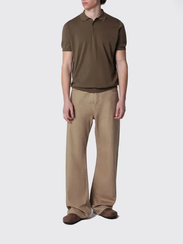 DRUMOHR Short-sleeved Knitted Cotton Polo Shirt With Ribbed Collar