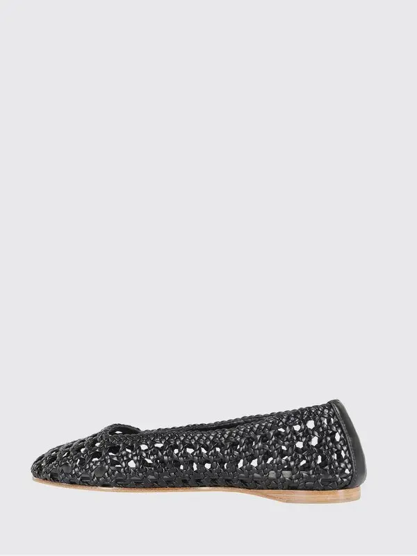 PALOMA BARCELO Perforated Woven Leather Round-toe Ballet Flats