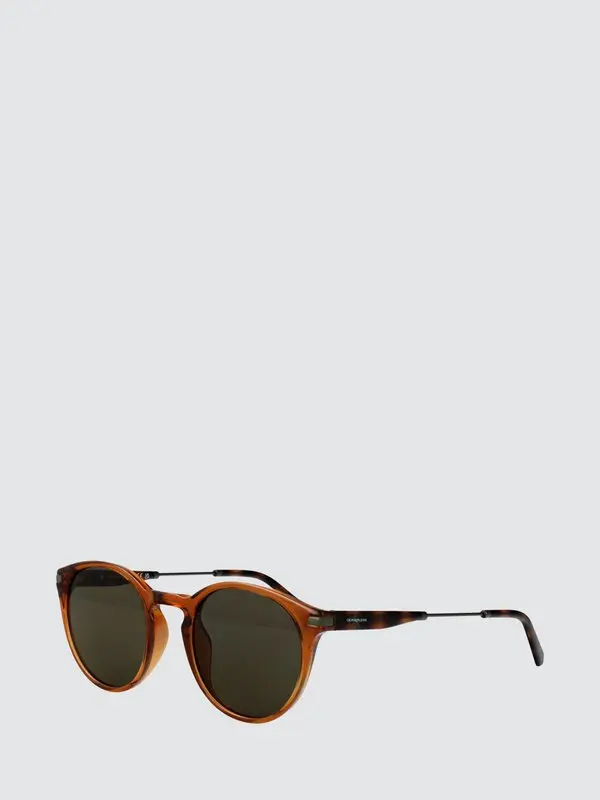 Calvin Klein Rounded Tortoiseshell Acetate Sunglasses - Transparent