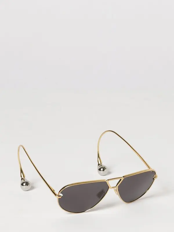 Bottega Veneta Teardrop Metal Sunglasses With Double Bridge And Pearls