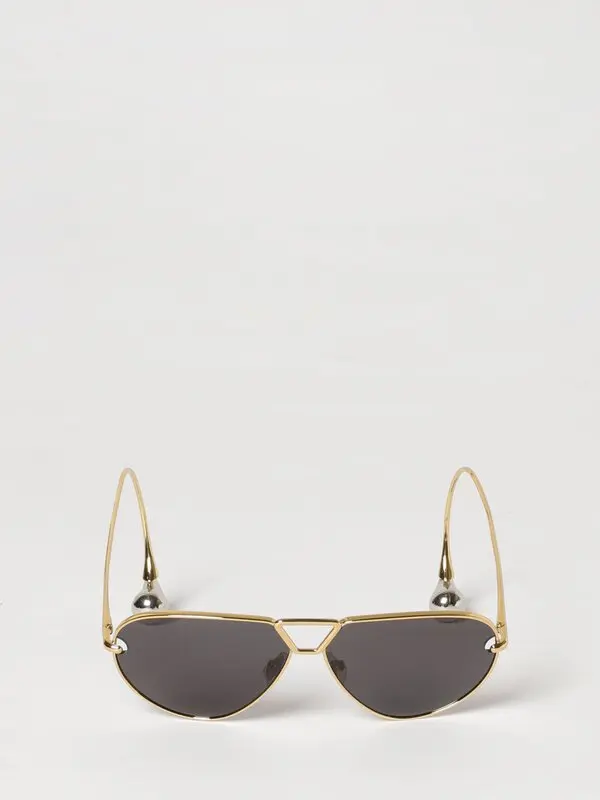Bottega Veneta Teardrop Metal Sunglasses With Double Bridge And Pearls