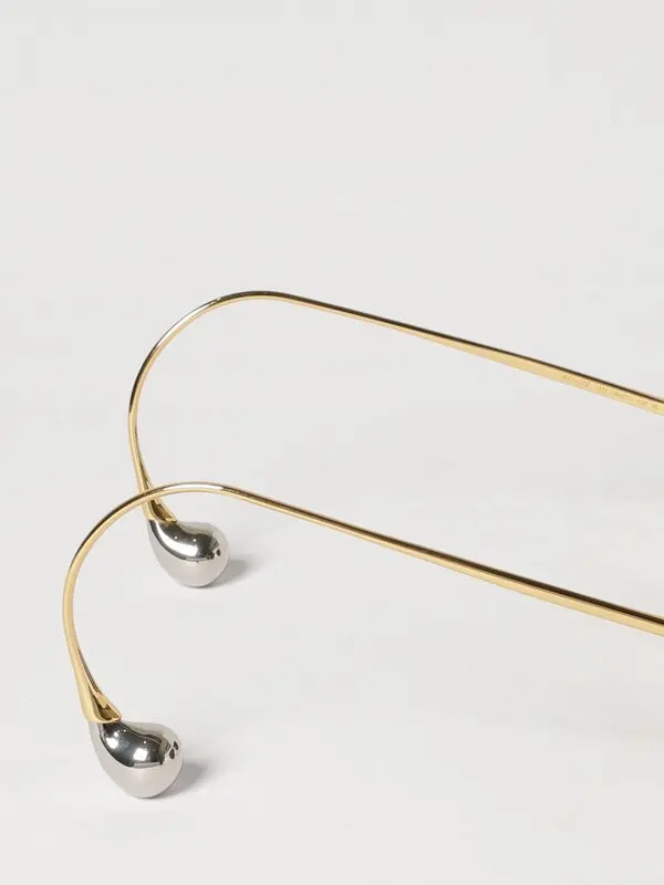 Bottega Veneta Teardrop Metal Sunglasses With Double Bridge And Pearls