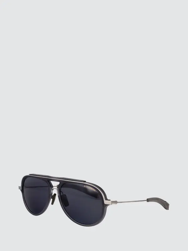 Dita Vintage Design Rectangular Metal Aviator Sunglasses - Grey