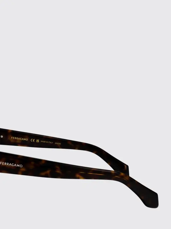 FERRAGAMO Rectangular Acetate Sunglasses With Logo - Brown