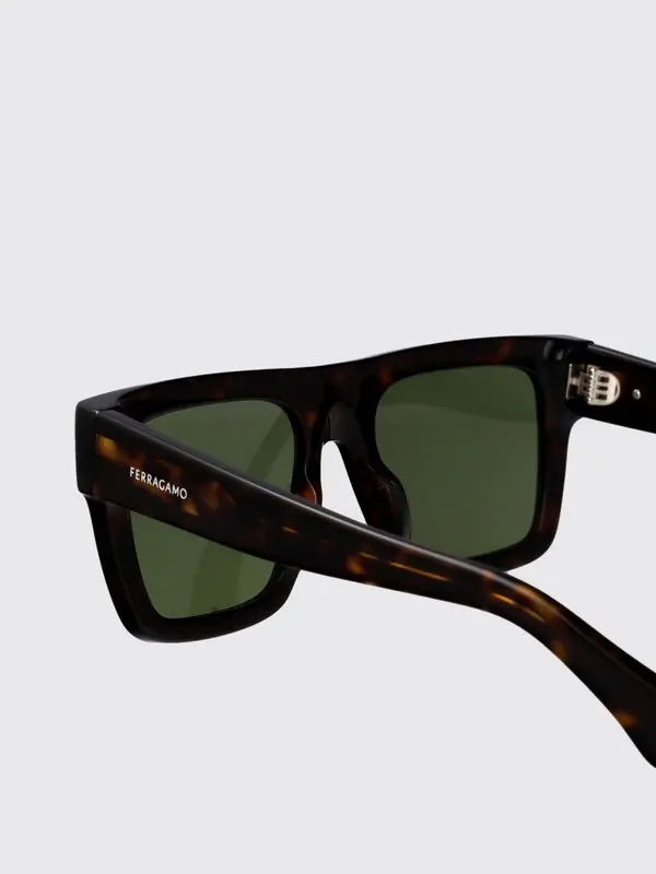 FERRAGAMO Rectangular Acetate Sunglasses With Logo - Brown