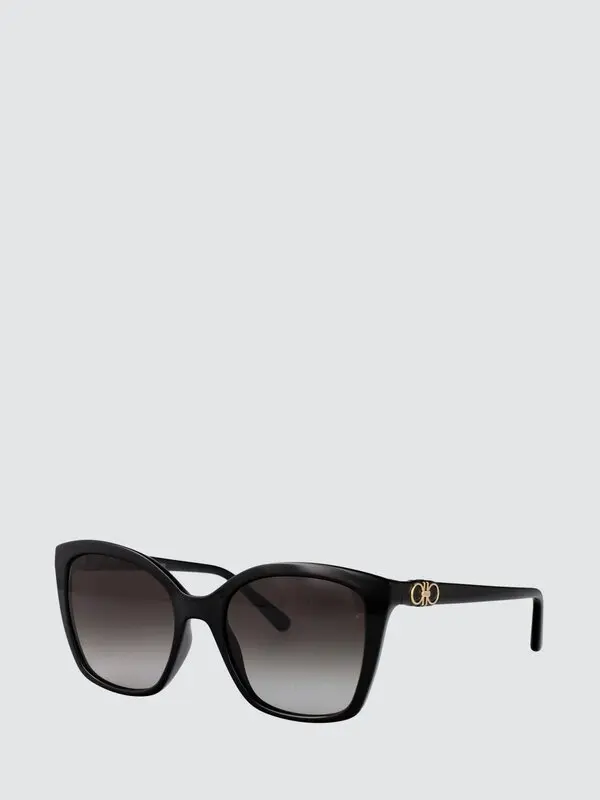 FERRAGAMO Cat Eye Acetate Sunglasses With Gancini Detail - Black