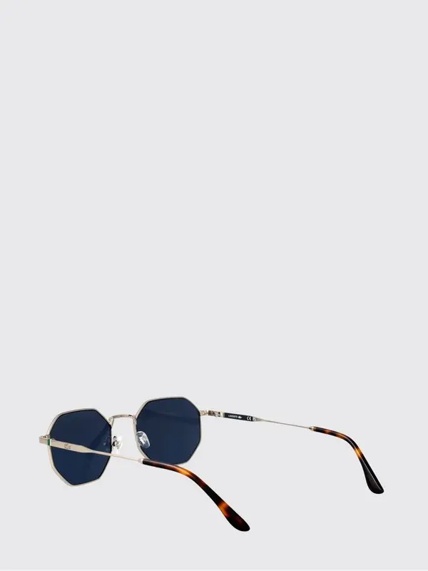 Lacoste Metal Aviator Sunglasses With Monogram Detail - Silver