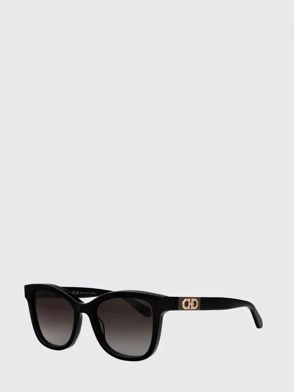 FERRAGAMO Rectangular Cat-eye Acetate Sunglasses - Black