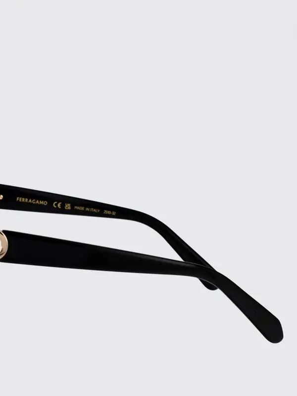 FERRAGAMO Rectangular Cat-eye Acetate Sunglasses With Gancini Logo - Black