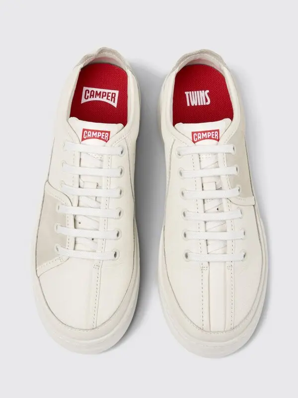 Camper Bi Twins Low-top Sneakers In Smooth And Suede Leather