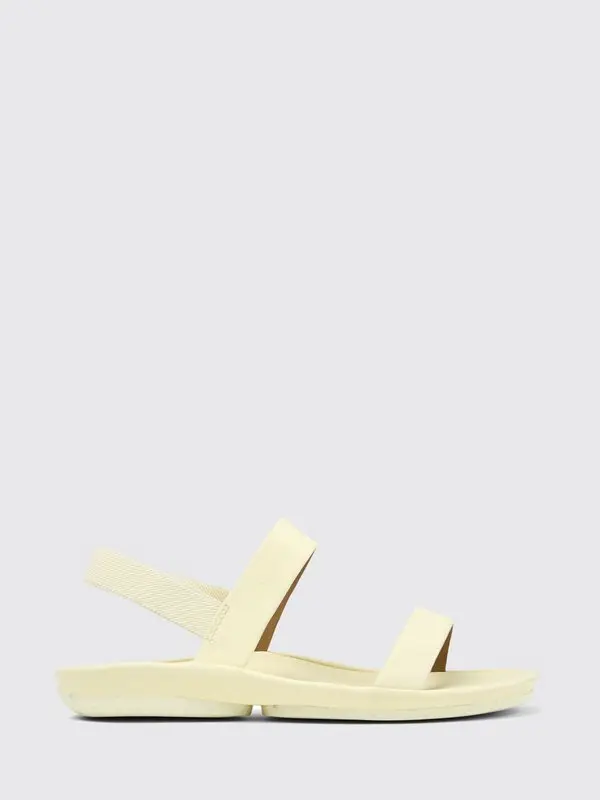 Camper Right Isla Leather Low-heeled Slingback Sandals With Open Toe - Yellow