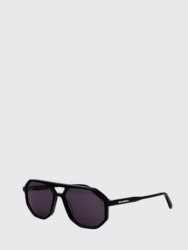 Karl Lagerfeld Irregular Acetate Sunglasses With Double Bridge - Black