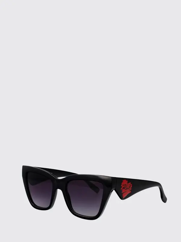 Karl Lagerfeld Oversized Cat Eye Acetate Sunglasses With Contrast Logo - Black