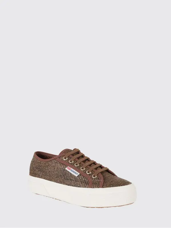 Superga Textured Lace Up Sneakers