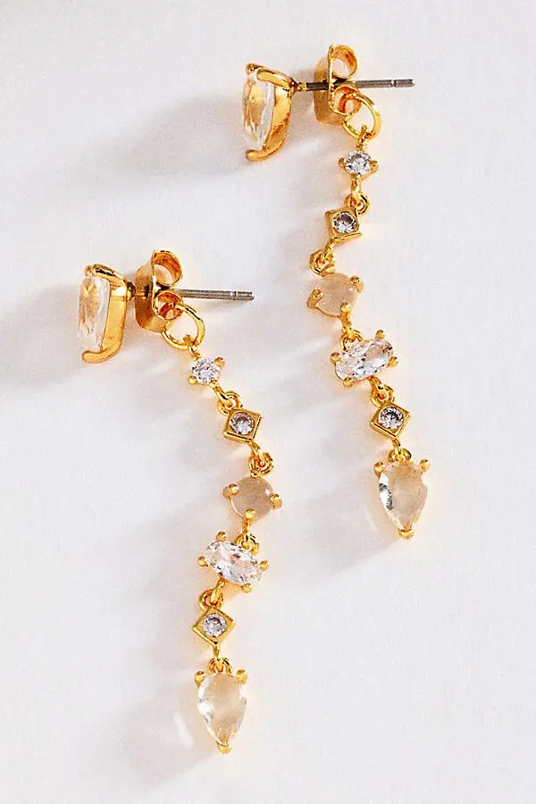 Anthropologie Drippy Stone Earrgs - Clear