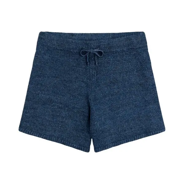 Aimé Leon Dore Linen Knit Drawstring Short 'indigo - Blue