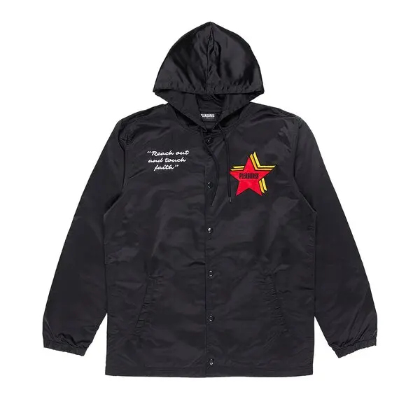 PLEASURES Berlin Coaches Jacket With Graphic Detail