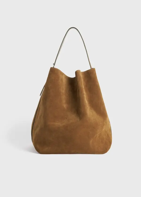 TOTEME Belted Suede Tote - Tan