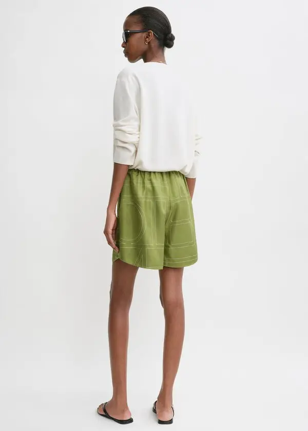 TOTEME Monogram Silk Pj Shorts