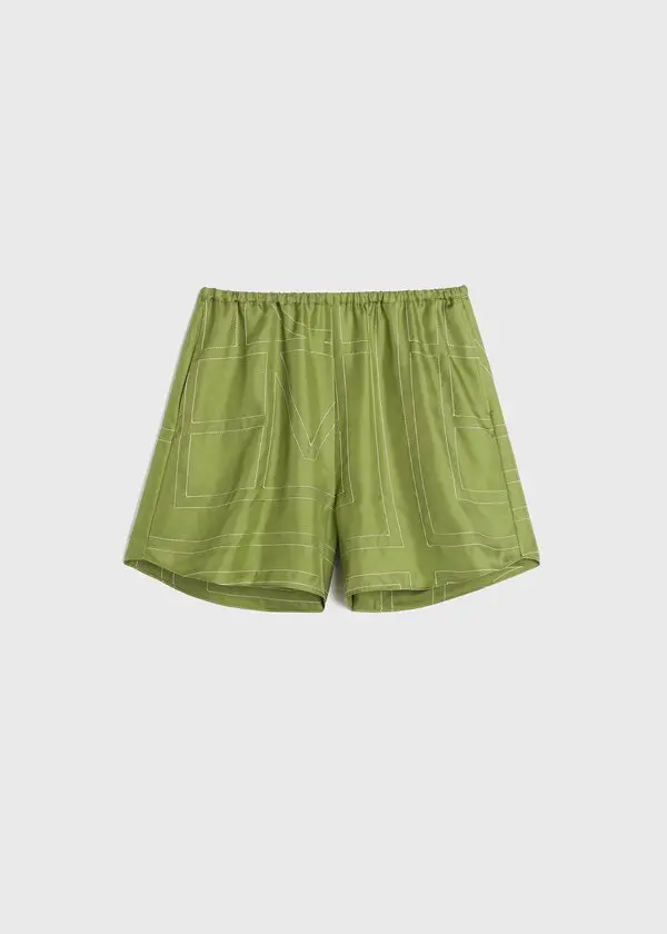 TOTEME Monogram Silk Pj Shorts