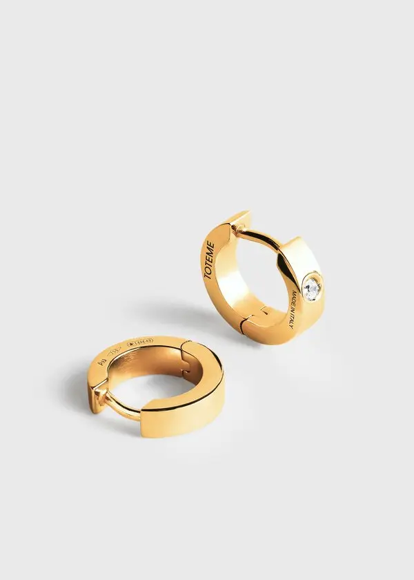 TOTEME Bezel Diamond Hoops 18kt