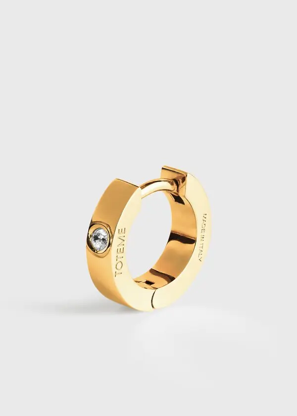TOTEME Bezel Diamond Hoops 18kt