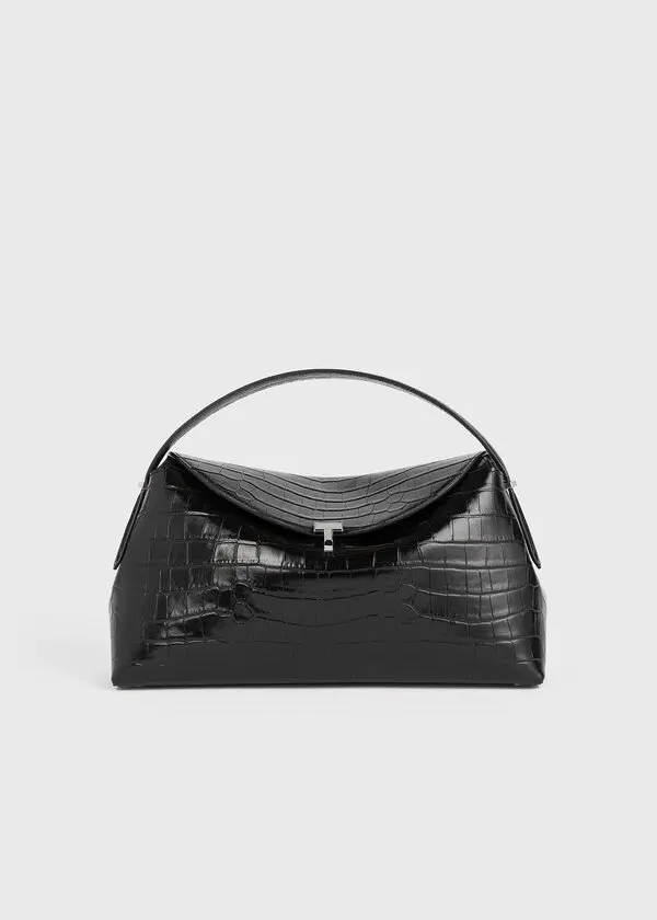 TOTEME T-lock Croco-embossed Top Handle