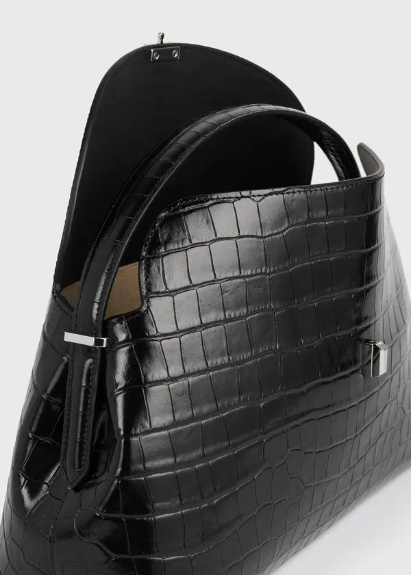 TOTEME T-lock Croco-embossed Top Handle