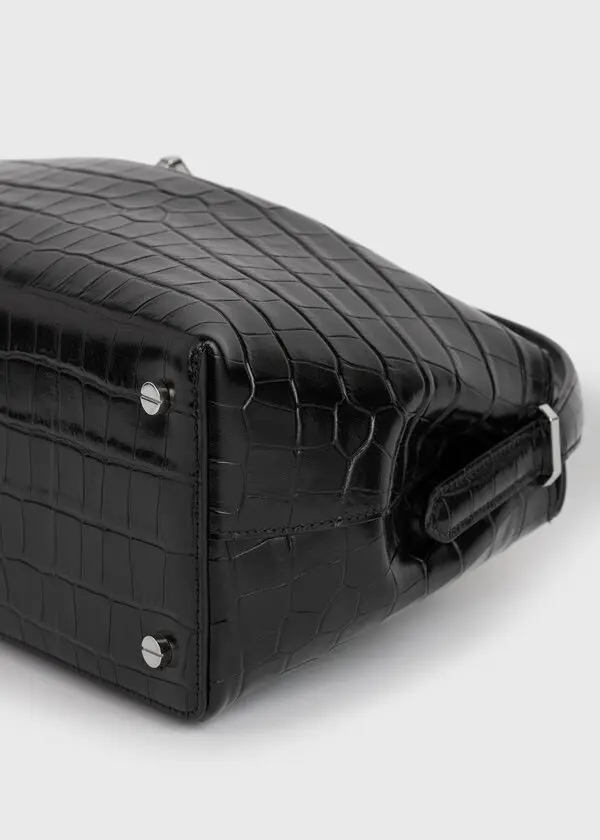 TOTEME T-lock Croco-embossed Top Handle