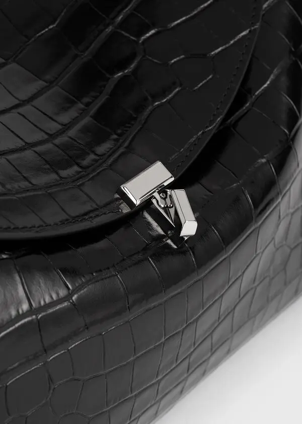 TOTEME T-lock Croco-embossed Top Handle