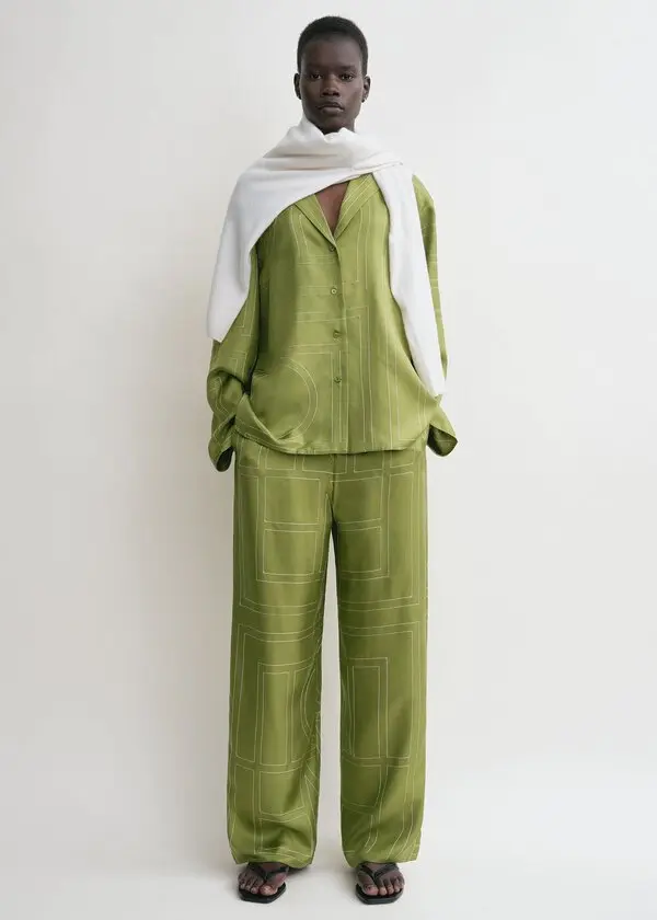 TOTEME Monogram Silk Pj Top