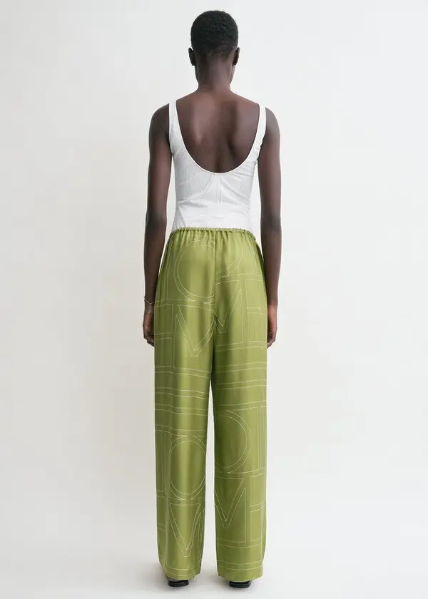 TOTEME Monogram Silk Pj Bottoms