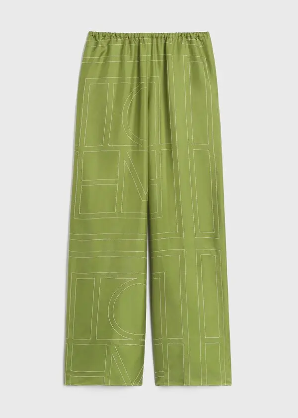 TOTEME Monogram Silk Pj Bottoms