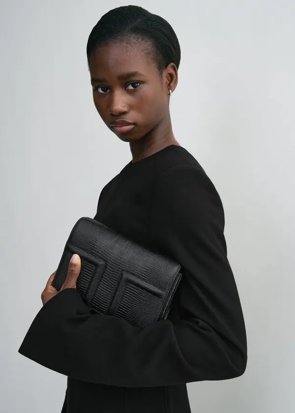 TOTEME Mini T-flap Lizard-embossed Bag