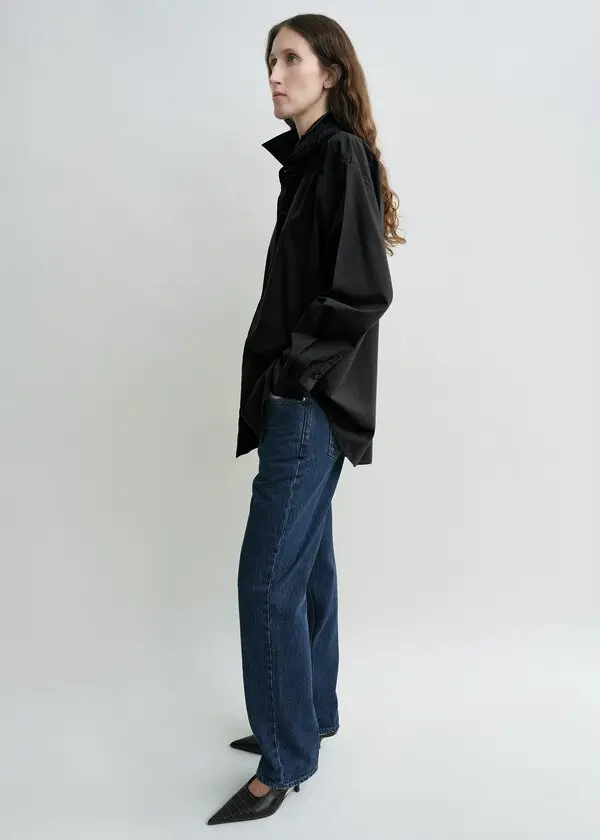 TOTEME Classic Tumbled Cotton Shirt - Washed Black