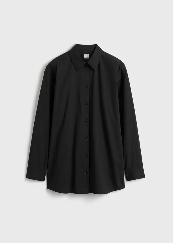 TOTEME Classic Tumbled Cotton Shirt - Washed Black