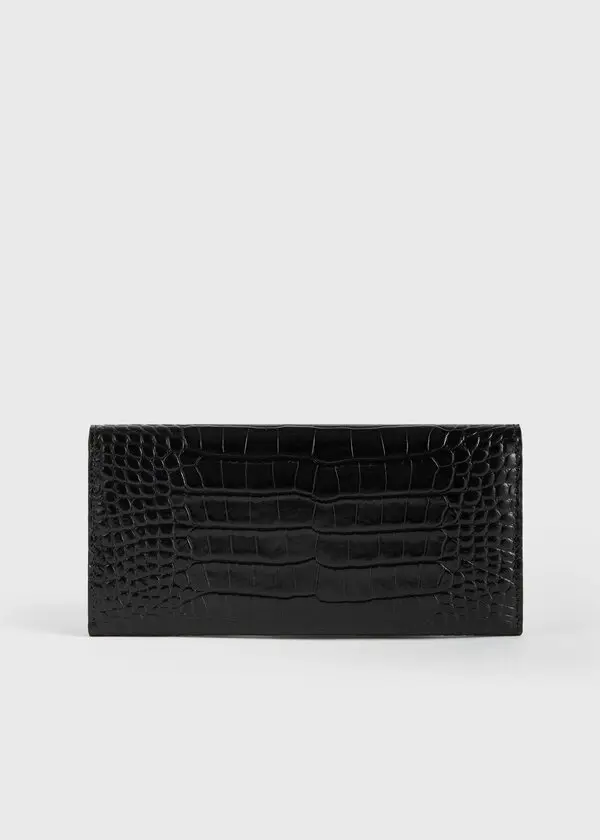 TOTEME T-lock Croco-embossed Wallet