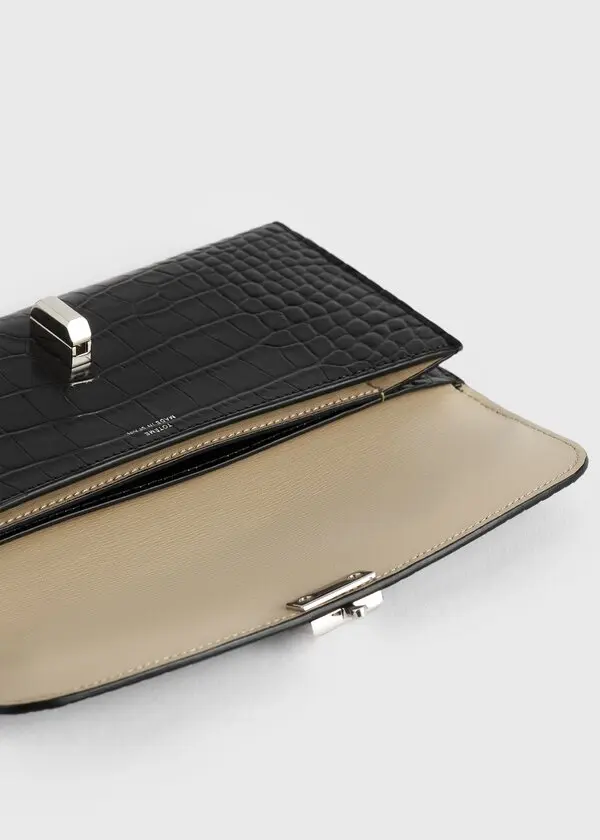 TOTEME T-lock Croco-embossed Wallet