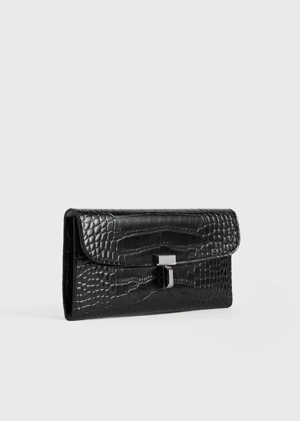 TOTEME T-lock Croco-embossed Wallet
