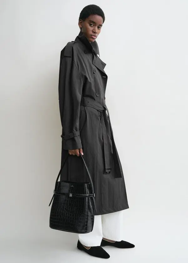 TOTEME Belted Croco-embossed Bucket Bag