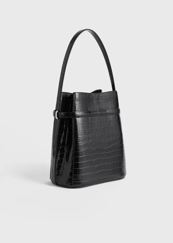 TOTEME Belted Croco-embossed Bucket Bag