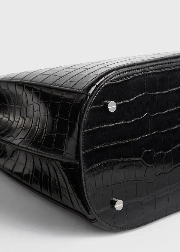 TOTEME Belted Croco-embossed Bucket Bag