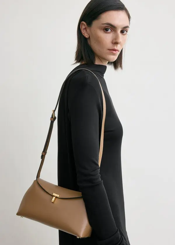 TOTEME T-lock Leather Clutch