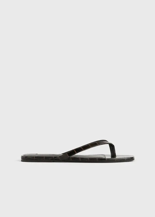 TOTEME Croco-embossed Flip Flops