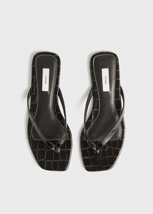 TOTEME Croco-embossed Flip Flops